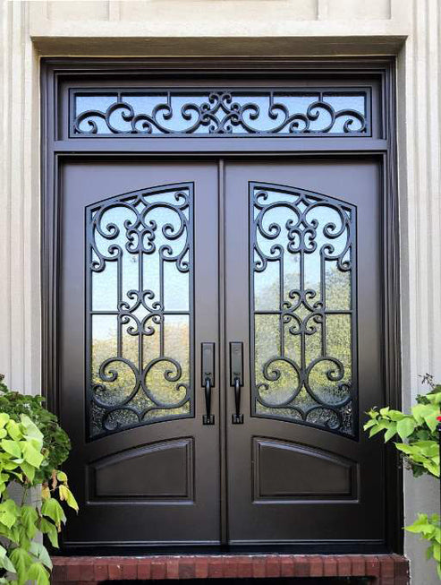 Custom Iron Style Almaria Double Entry Doors – Masterpiece Doors