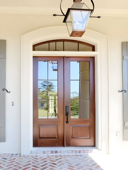 Custom Modern French Farmhouse 6 Lite Double Entry Doors – Masterpiece ...