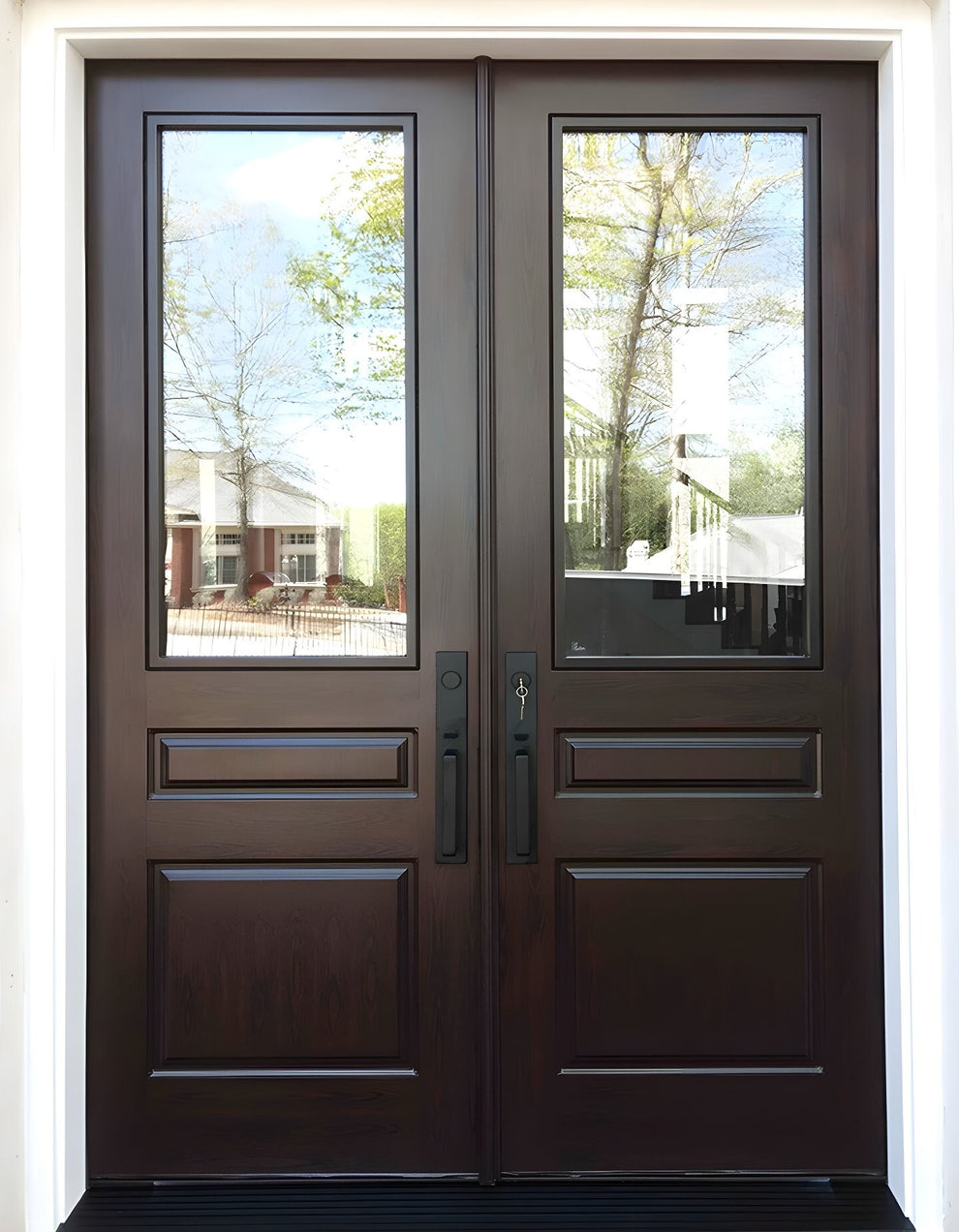 Modern French Farmhouse 2 Panel Double Doors – Masterpiece Doors