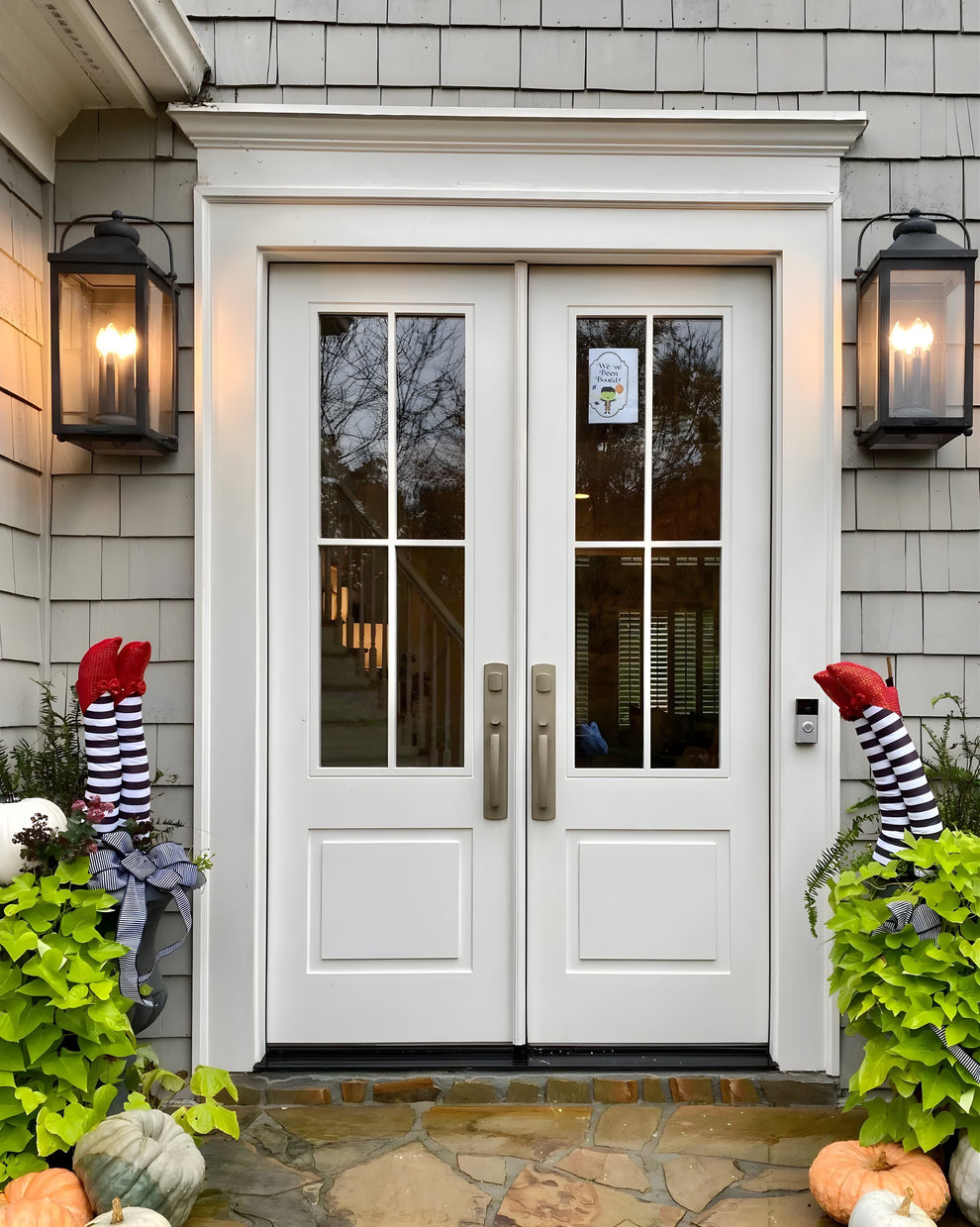 Modern French Farmhouse 4 Lite Double Doors – Masterpiece Doors